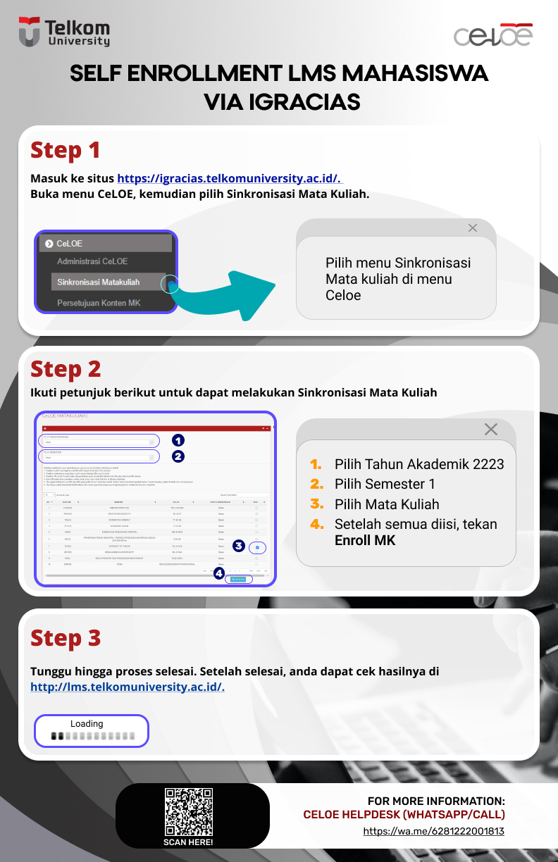 CeLOE LMS: SELF ENROLLMENT LMS MAHASISWA VIA IGRACIAS